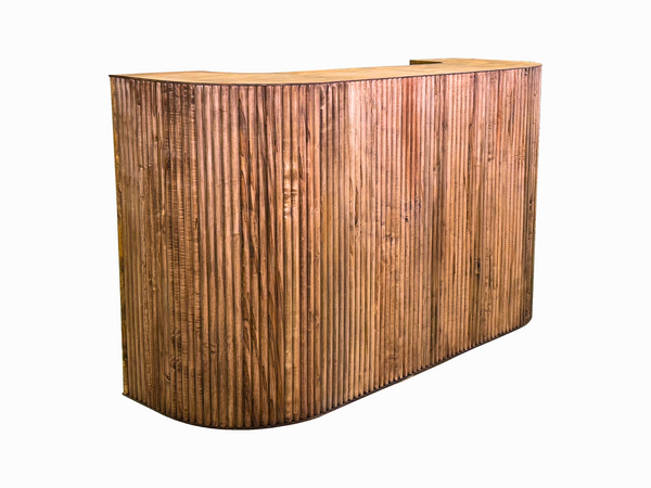 FAIRMONT FLUTED 6FT BAR - PECAN - LLL Event Rentals