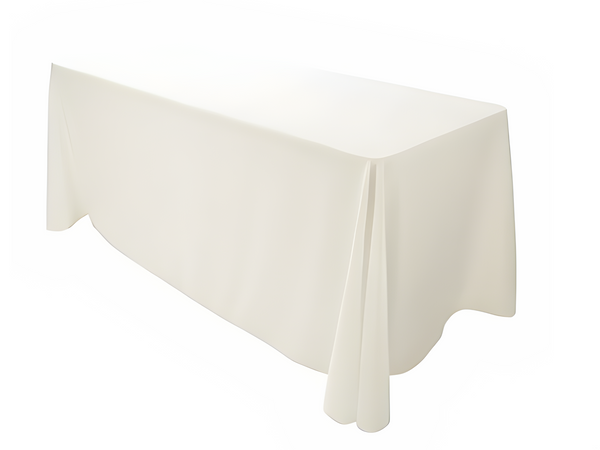 RECTANGULAR POLY LINEN | 90” x 156” - IVORY - LLL Event Rentals